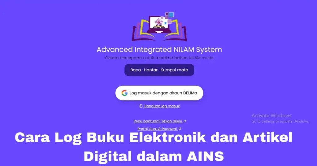 Cara Log Buku Elektronik dan Artikel Digital dalam AINS